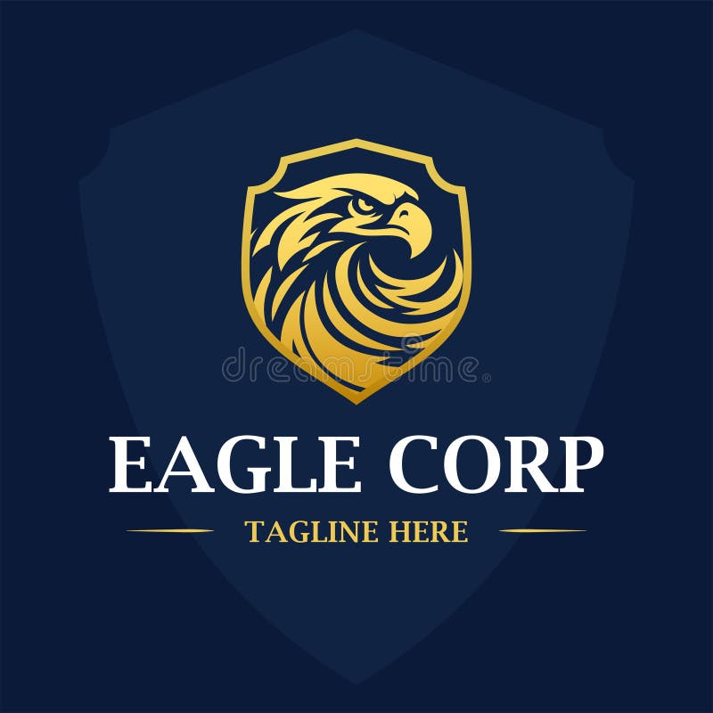 Luxury Eagle Head Shield Logo Design Template Stock Vector ...