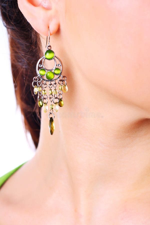 Luxury Earring in Young Girl Ear Stock Image - Image of beauty ...