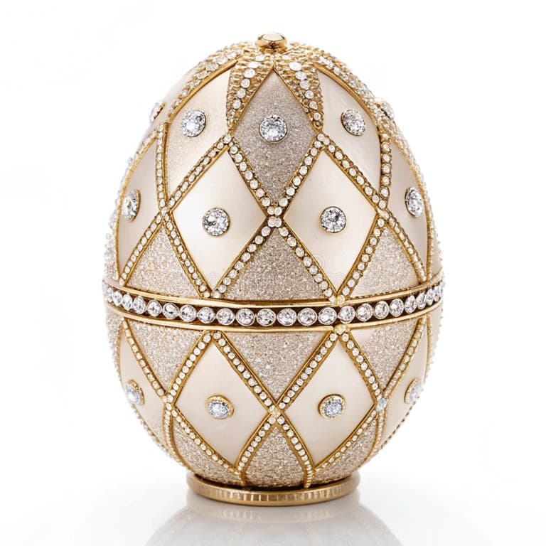 Luxury Easter Egg with Diamonds Isolated on White Background Stock ...
