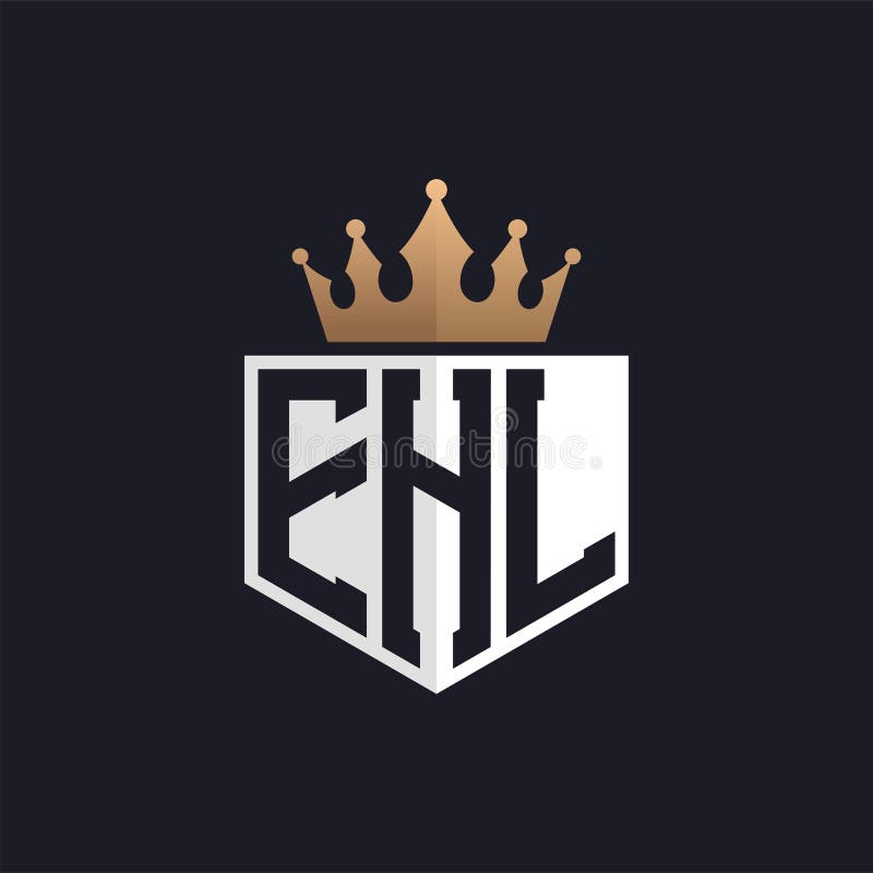 Luxury EHL Logo with Crown. Elegant Initials EHL Letter Logo for ...