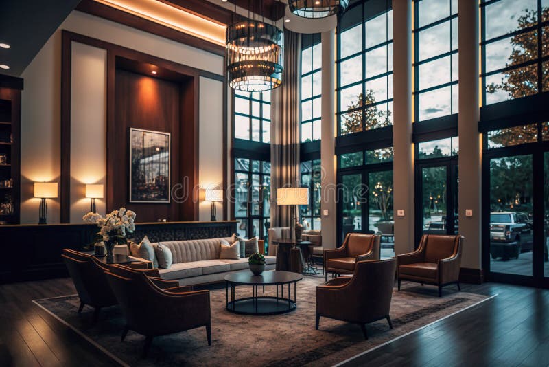 Luxury and Elegance: Hotel Lobby and Reception Area, Generative AI ...