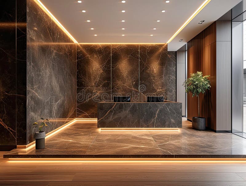 Luxury Elegance Lobby or Reception Area Interior Design with Modern ...