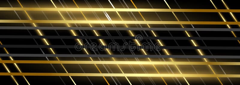Luxury Elegant Black and Gold Wide Abstract Banner. Stock Vector ...