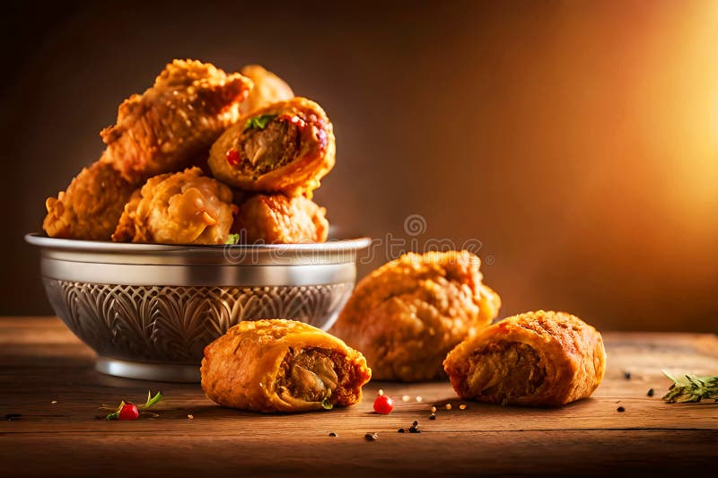 Luxury Elegant Fried Chicken Stock Illustration - Illustration of ...