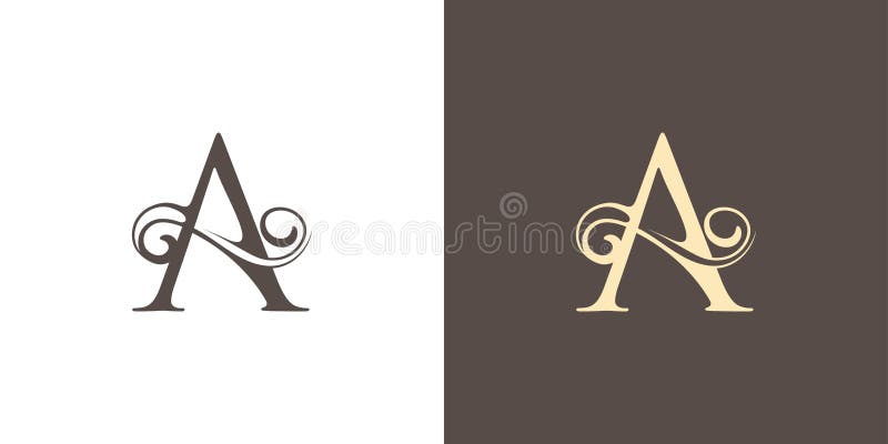 Luxury and Elegant Letter a Initials Text Logo Design Stock Vector ...