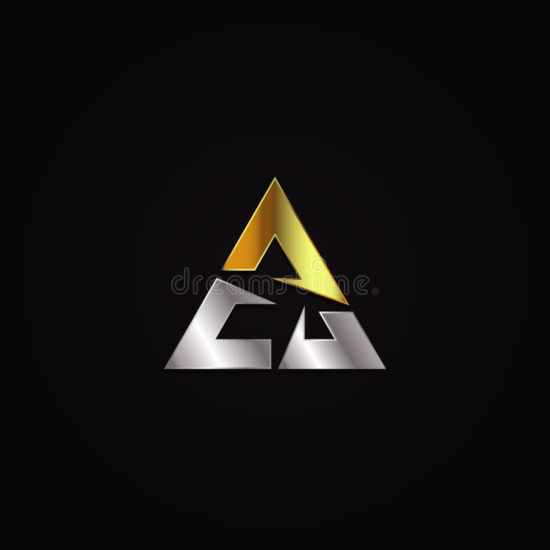 Luxury Elegant Silver Gold Triangle Logo Symbol Stock Illustration ...