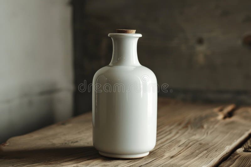 Luxury Elegant White Jar in Wood Floor Stock Image - Image of ...