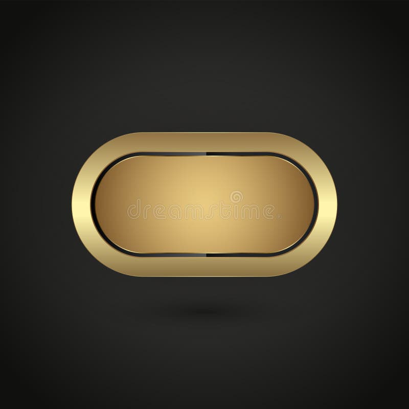 Luxury Ellipse Button with Premium Frame Vector Illustration. and 3d ...