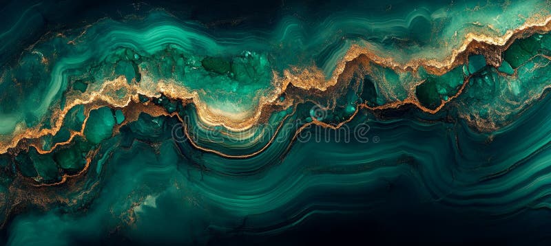 Luxury Emerald, Navy Blue and Gold Marble with Agate Crystal Geode ...