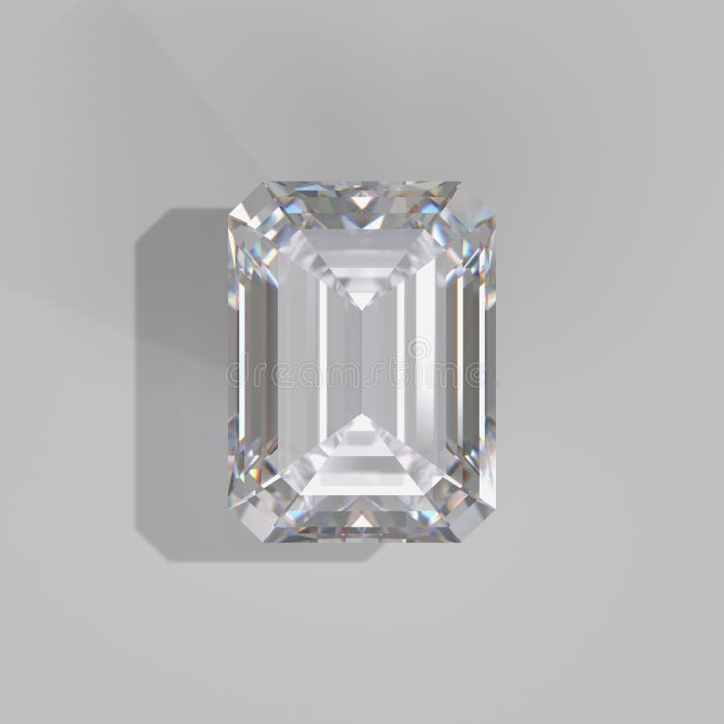 Luxury Emerald Rectangle Diamond Cut Top View Stock Photo - Image of ...
