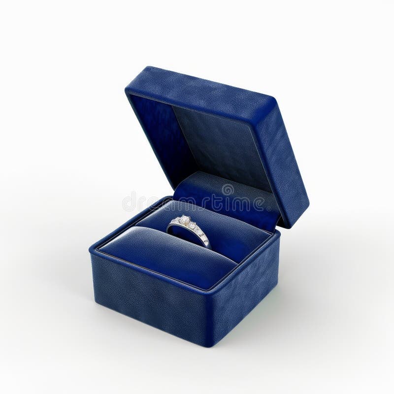 Luxury Engagement Ring in Blue Box. Diamond Ring in Elegant Box on ...