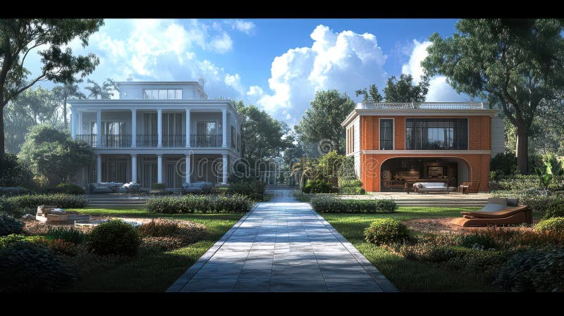 Luxury Estate Homes, Architectural Designs Stock Image - Image of ...