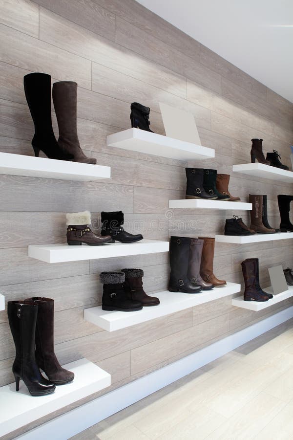 Luxury European Shoes Store Stock Photo - Image of room, equipment ...