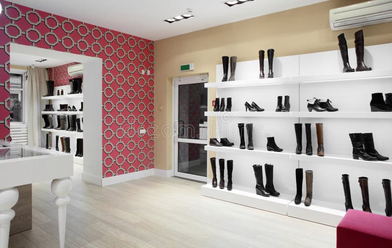Luxury European Shoes Store Stock Image - Image of colorful, elegance ...