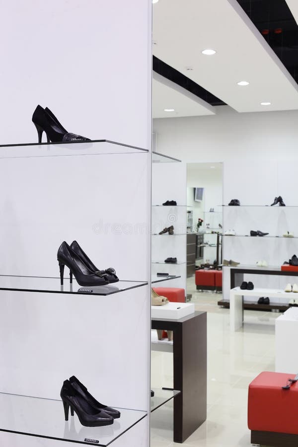 Luxury European Shoes Store Stock Photo - Image of furniture ...