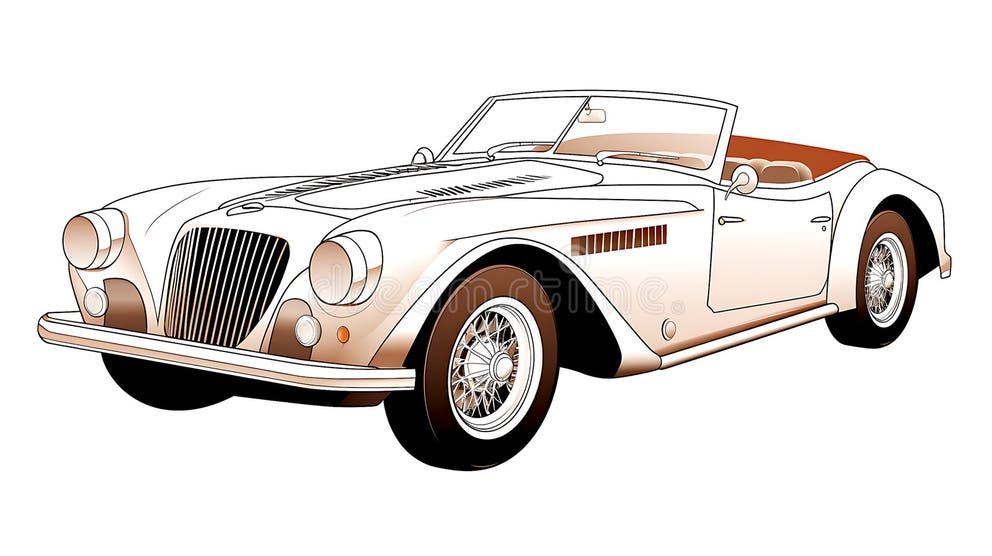 Luxury European Sport Oldtimer Vector Drawing Stock Illustration ...