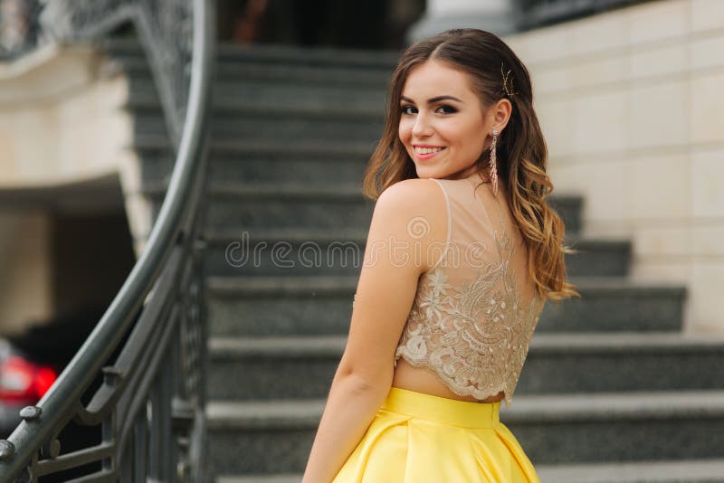 Luxury Evening Drees on Beautilul Model Stock Photo - Image of gorgeous ...