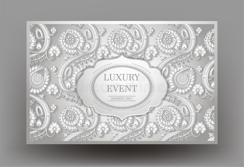 Luxury Event Elegant White Invitation Card with Floral Design. Stock ...