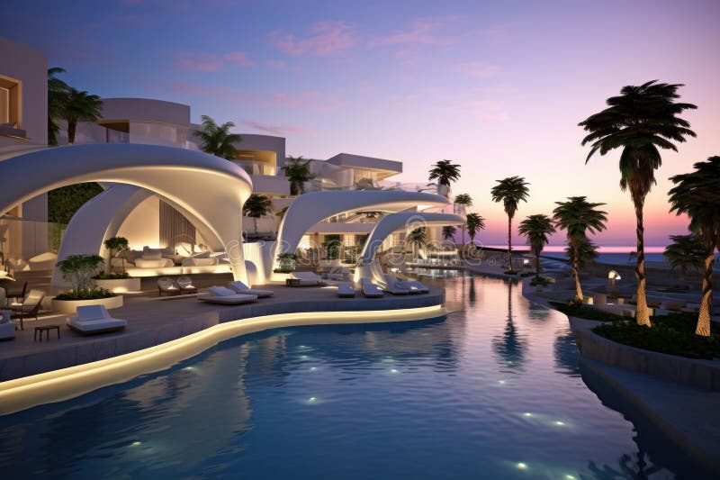 Luxury Exlusive Resorte Hotel Near the Sea Stock Photo - Image of water ...