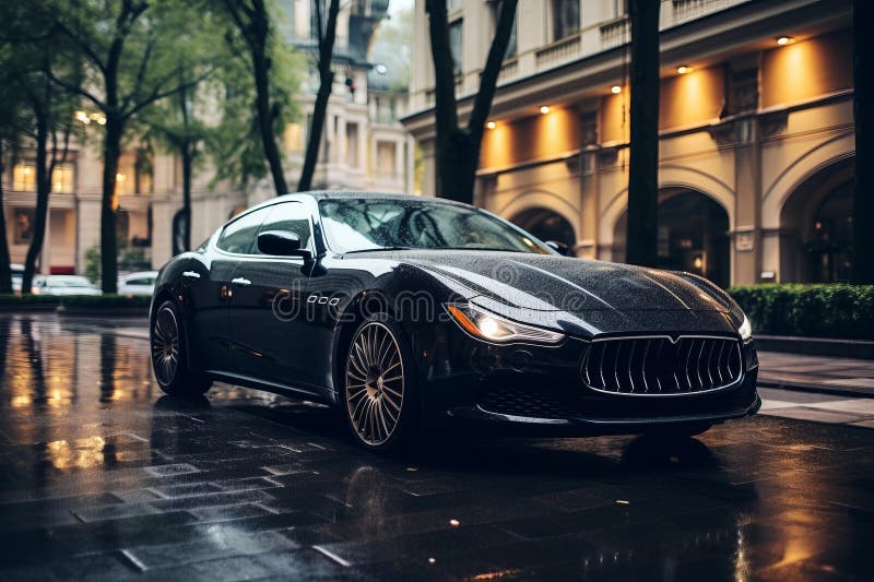 Luxury Expensive Modern Car Standing in the Street Stock Illustration ...