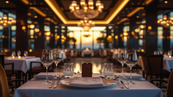 Elegant Marble and Chandelier Fine Dining Background Stock Photo ...