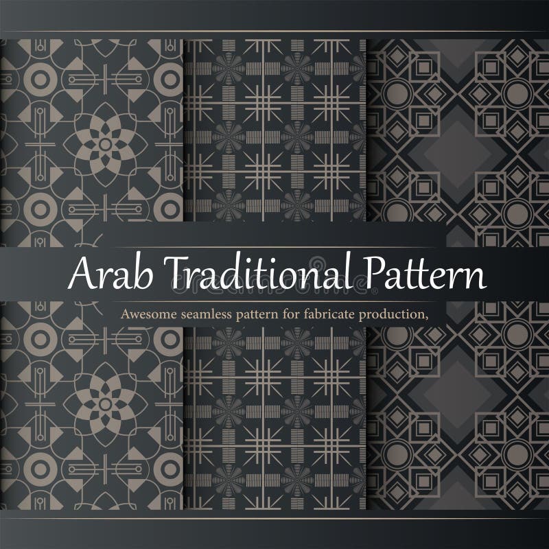 Luxury Flat Design Linear Arabic Pattern Collection Stock Vector ...