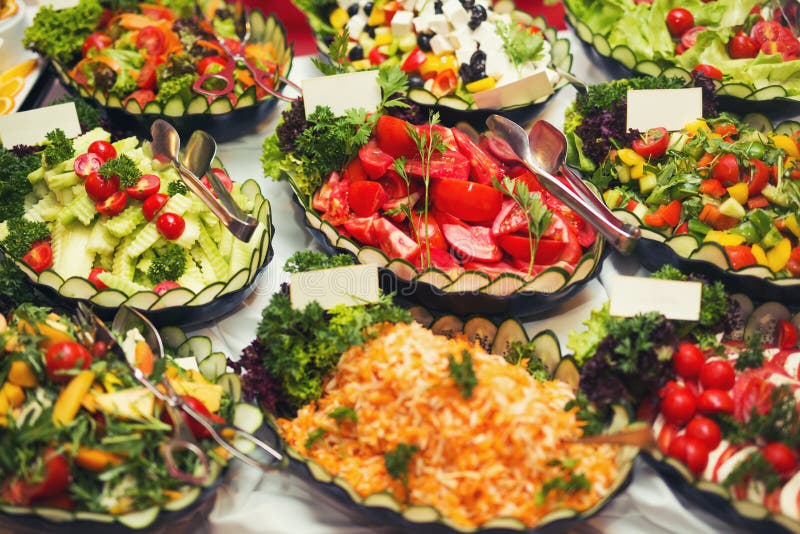 Luxury Food on Wedding Table in Hotel or Restaurant Stock Photo - Image ...