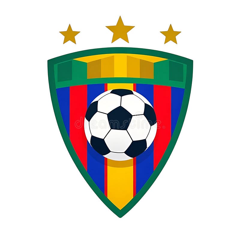 Luxury Football Emblem with Colorful Shield and Star Design. Stock ...