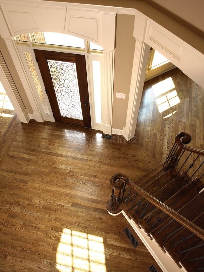Luxury Foyer with Glass Door 3 Stock Image - Image of hall, house: 4944477