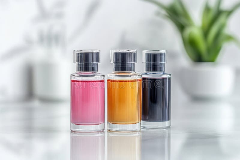 Luxury Fragrance Display, an Array of Vibrant Perfume Samples in Small ...
