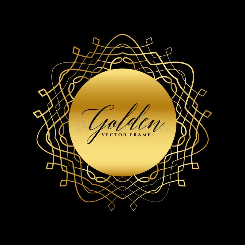 Luxury Frame Design in Golden Color Stock Vector - Illustration of ...