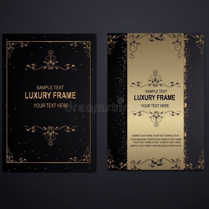 Luxury Elegant Wedding Invitation Cards Stock Vector - Illustration of ...