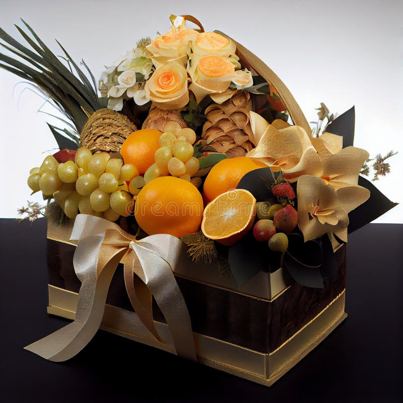 Luxury Fruit Hampers stock illustration. Illustration of decorative ...