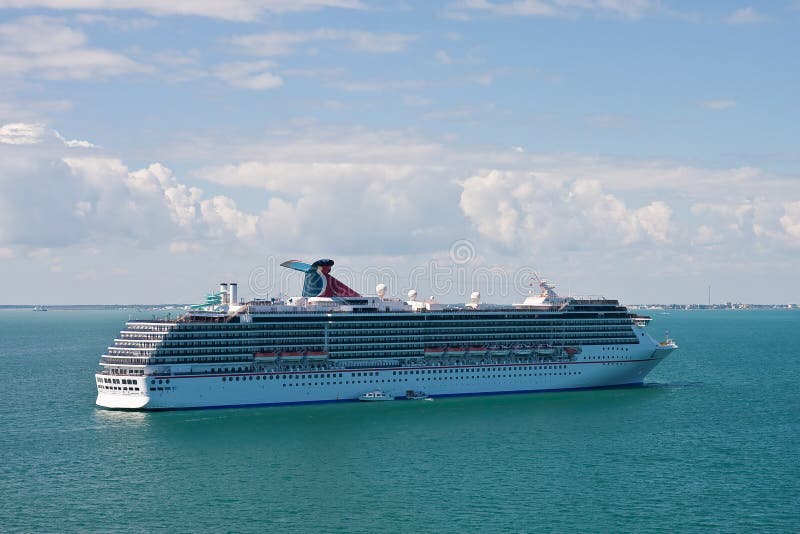 Luxury Fun Ship Sailing on a Green Sea Stock Photo - Image of transport ...