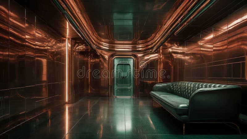 Luxury Future: Burnished Copper & Deep Forest Green Stock Illustration ...