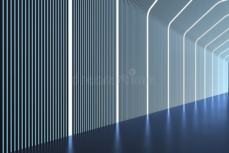 Luxury Futuristic Corridor with Reflections. Designs Concept. 3D ...