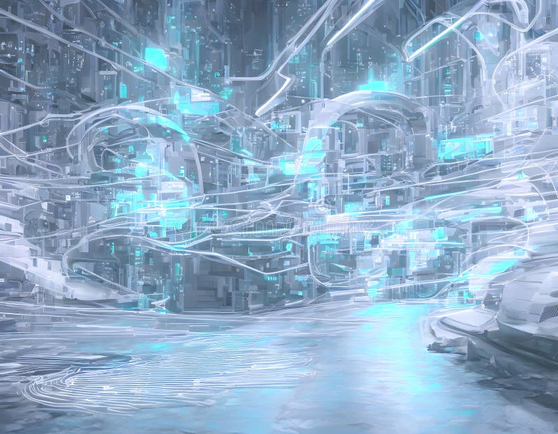 Luxury Futuristic Technology Transformation Background with Shine ...