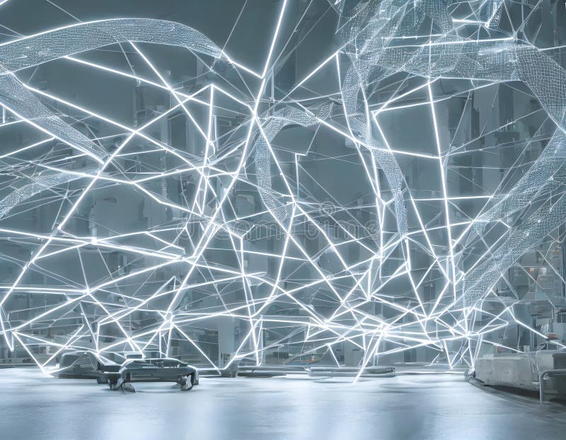 Luxury Futuristic Technology Transformation Background with Shine ...