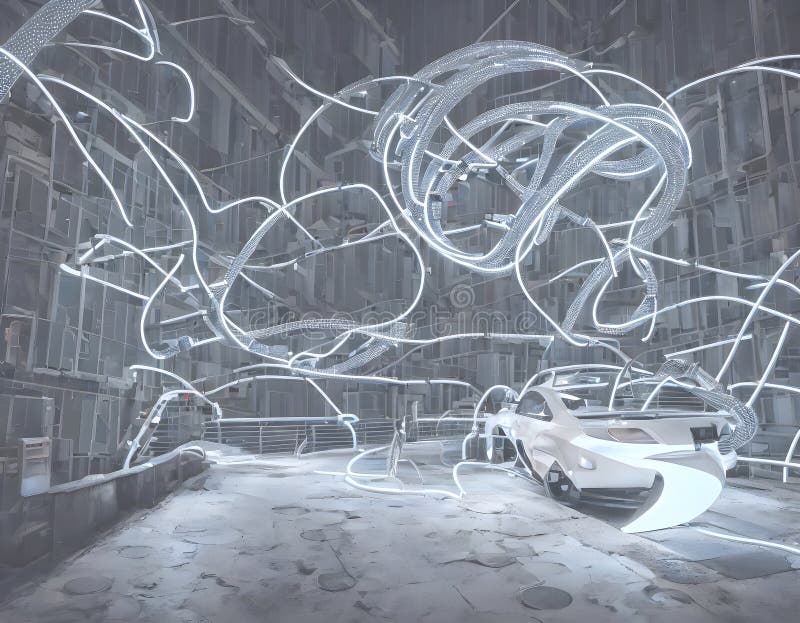 Luxury Futuristic Technology Transformation Background with Shine ...