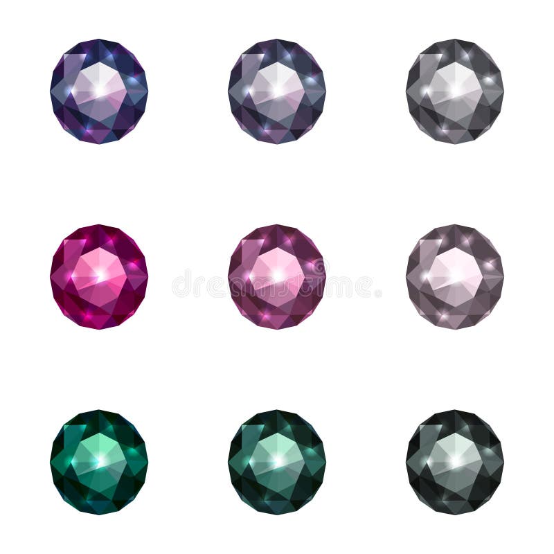 Luxury Gemstones Collection. Vector Stock Vector - Illustration of ...