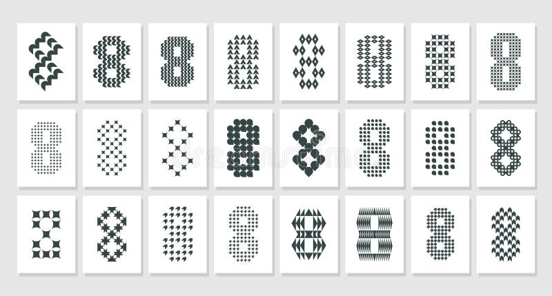 Luxury Geometric Abstract Number 8 Logo Icon Set Stock Vector ...