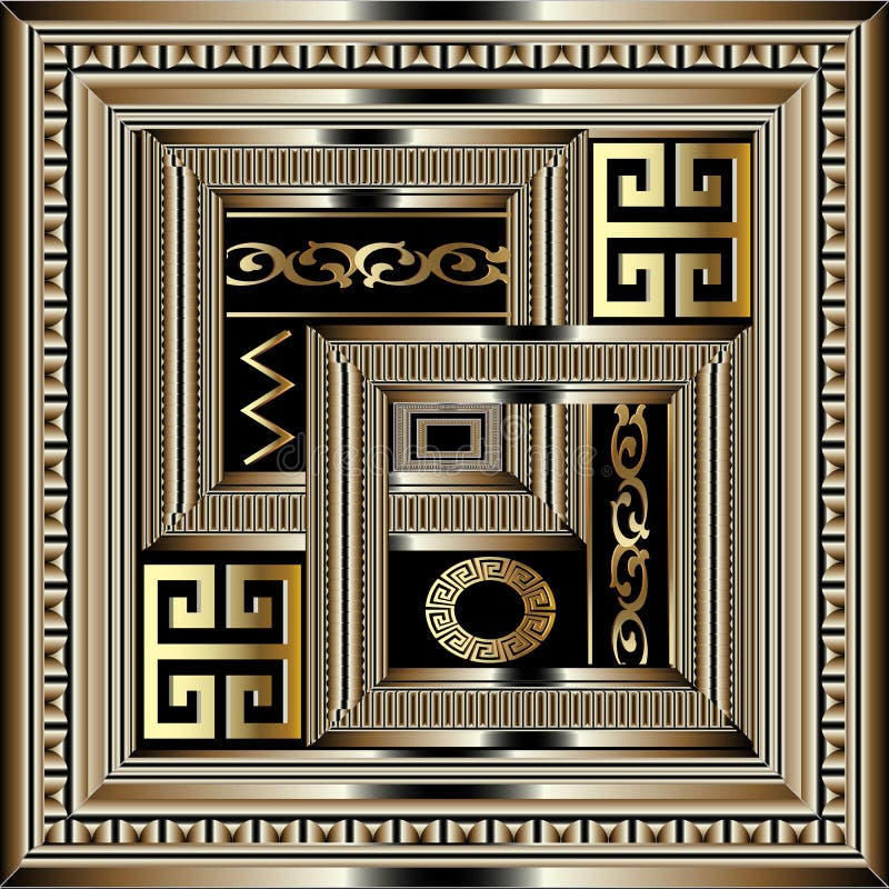 Greek Key Border Gold