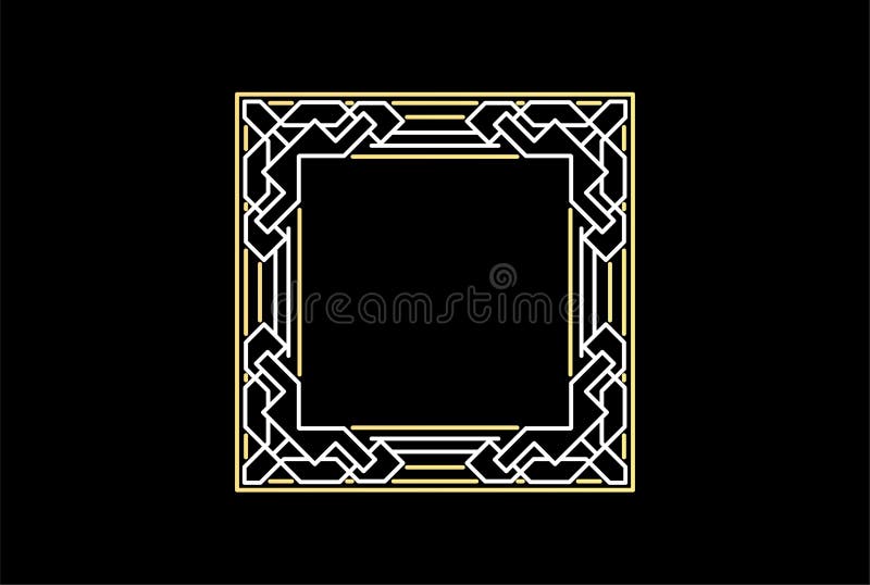 Square Old Royal Border Frame Badge Emblem Label Logo Design Vector ...