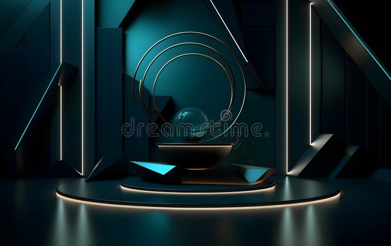 Luxury Geometry: 3D Abstract Podium for Modern Product Showcase ...