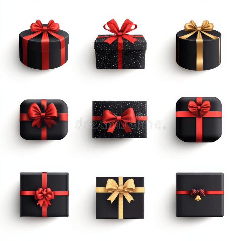 Luxury Gift Box Elements with a Clear Background. Stock Photo - Image ...