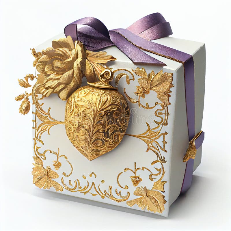 Luxury Gift Box with Ornaments Stock Illustration - Illustration of ...