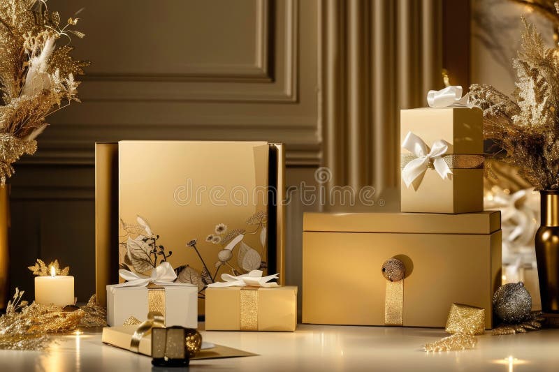 Luxury Gift Box Set for Special Occasions Stock Photo - Image of nature ...