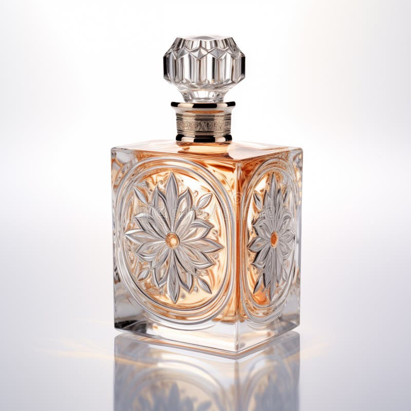 Luxury Glass Perfume Bottle on a White Background. Stock Illustration ...