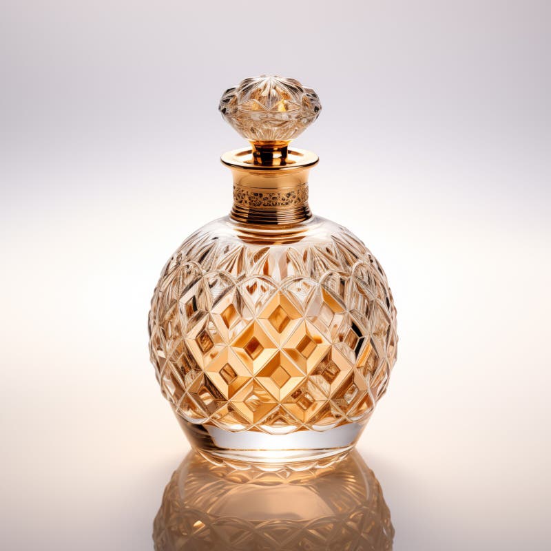 Luxury Glass Perfume Bottle on a White Background. Stock Illustration ...