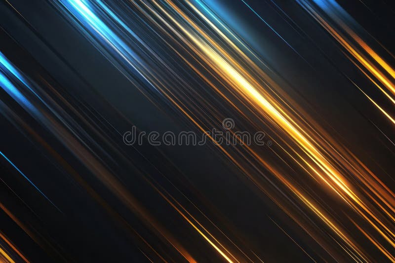 Luxury Glowing Diagonal Lines with Gold and Blue Light Rays. Stock ...